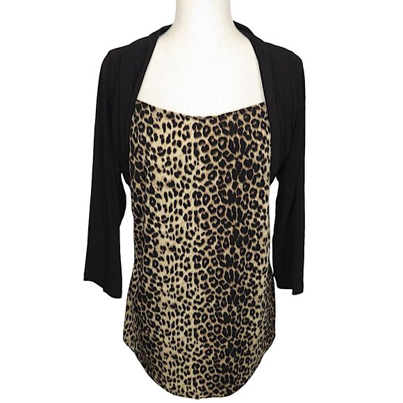 Fashion Bug | Tops | Vintage Fashion Bug Leopard Print Layered Look ...